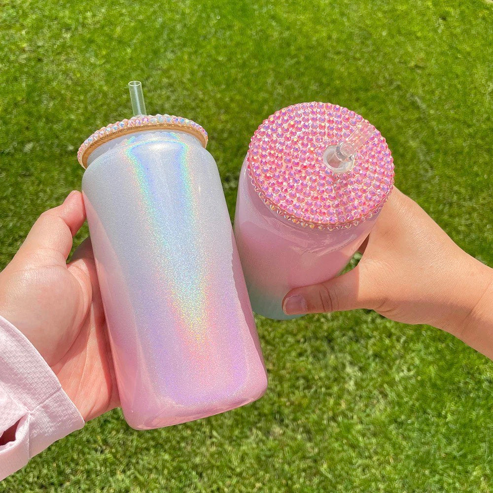 Jeweled Top 15oz Shimmer Glass Tumbler Coming Soon The Craft Hut Scs