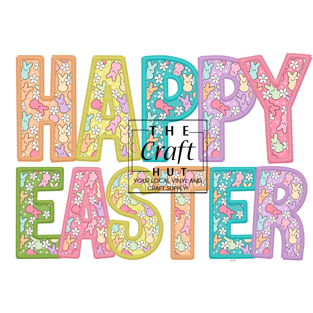 Easter DTF Transfer- Happy Easter Peep Pattern – The Craft Hut SCS