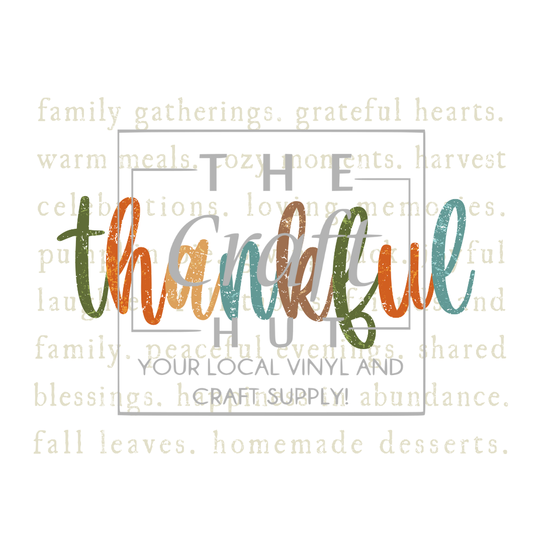 Thanksgiving DTF Transfer - Thankful Words – The Craft Hut SCS