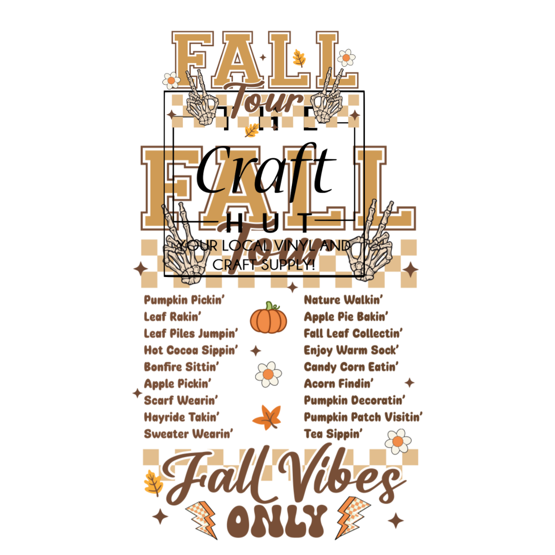 Fall DTF Transfer - Fall Tour ( Front and Back) – The Craft Hut SCS