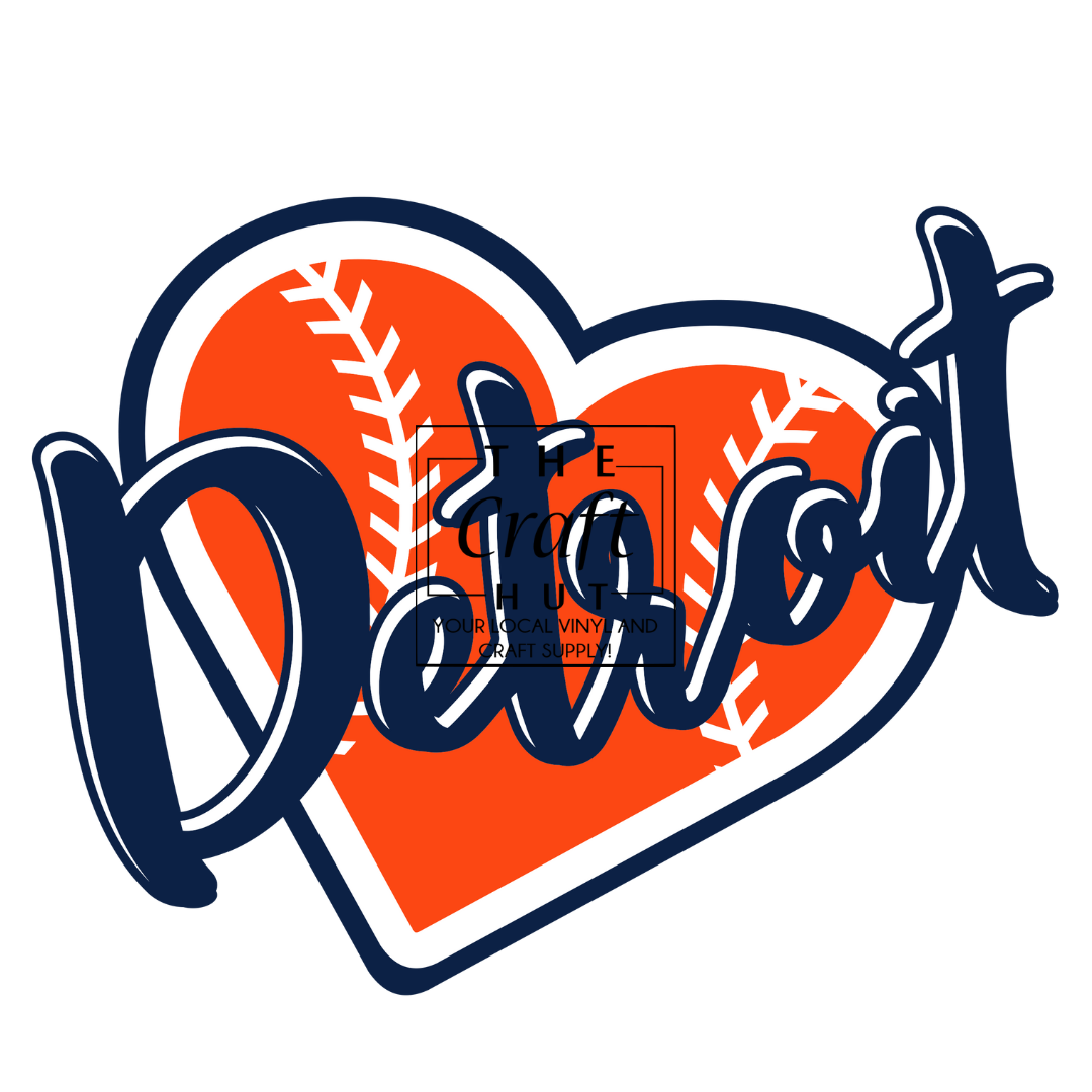 Tigers DTF- Detroit On Heart – The Craft Hut SCS